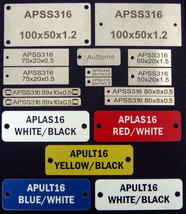 APSS316.50.20.15.1H & Various Stainless Steel & Acrylic Tags – General ...